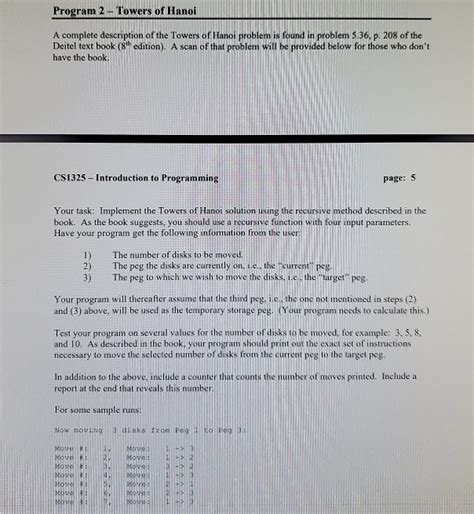 solved program 2 towers of hanoi a complete description o