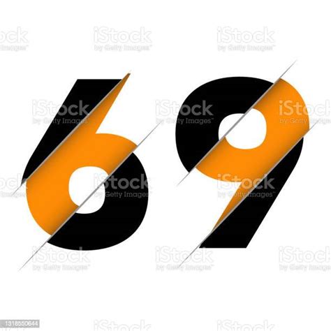 69 6 9 숫자 로고 디자인 크리에이티브 컷과 블랙 서클 배경 크리에이티브 로고 디자인 6에 대한 스톡 벡터 아트 및 기타