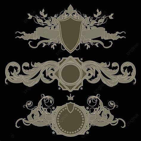 Conjunto De Escudos Heráldicos Ilustração De Fundos De Escudo Vetor Png