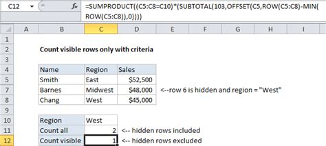 count visible rows only with criteria in excel april 29 2023 excel