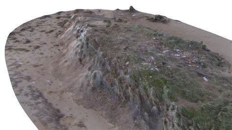 3d model beach mud mound high and low poly versions vr ar low