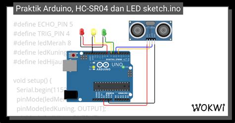 Praktik Arduino Hc Sr04 Dan Led O Wokwi Esp32 Stm32