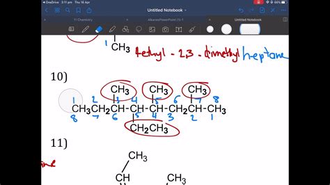 Nomenclature Worksheet 7 Naming Hydrocarbons Answers