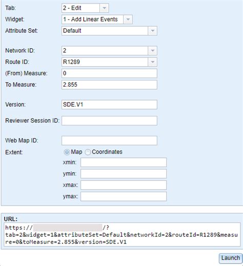 smart launching in the event editor through url parameters—arcgis roads