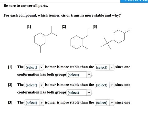 Solved For Each Compound Which Isomer Cis Or Trans Is