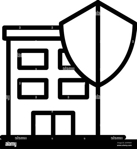 Secured House Icon Outline Vector Social Service Patient Help Stock