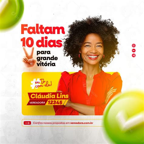 Faltam 10 Dias Para Grande Vitória Social Media Psd Editável [download
