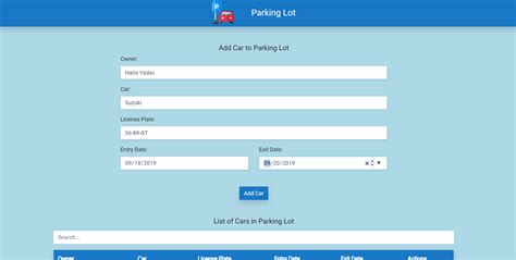 car parking reservation system source code in html