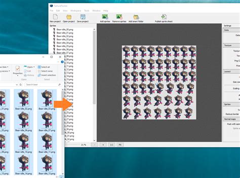 create 2d spritesheets with texturepacker and import it to waveengine