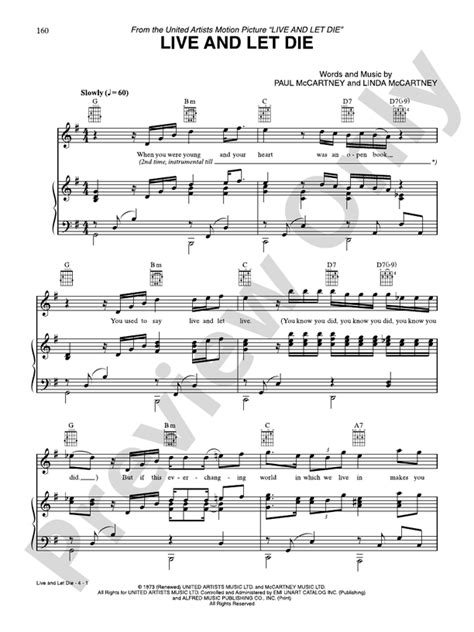 Live And Let Die Piano Vocal Guitar Paul Mccartney Digital Sheet