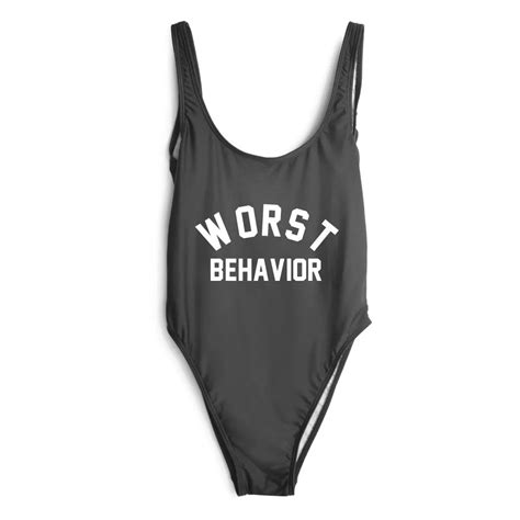 Worst Behavior Bodysuit Rompers Womens Jumpsuit One Piece Swimsuit