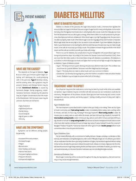 Diabetes Patient Education Printables Free Printable Templates