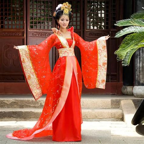 Chinese Ancient Royal Queen Concubines Robe Girl Floral Princess Dress
