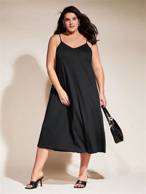 Shein Basics Plus Solid Cami Dress Shein Uk