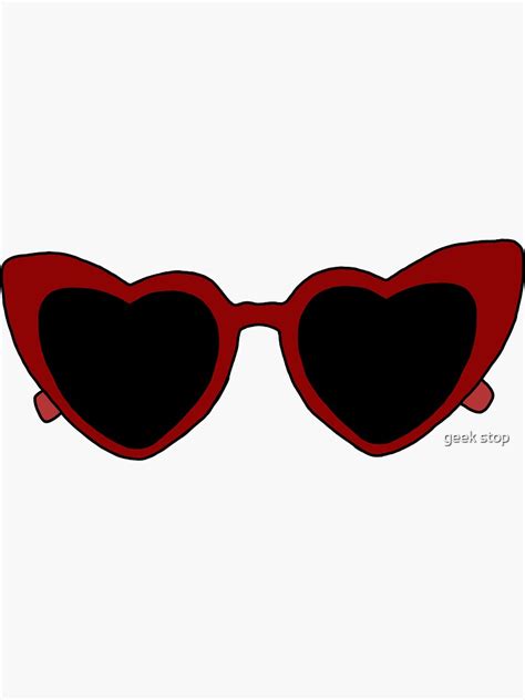 Heartshaped Sunglasses Sticker For Sale By Geekstop Redbubble