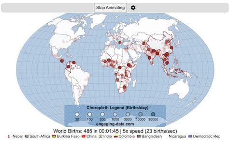 Global Birth Map Engaging Data