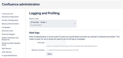 working with confluence logs confluence data center and server 8 6