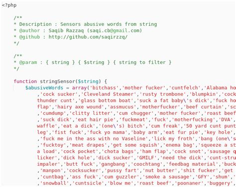 how to sensor bad curse words in a string in php codepad