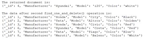 python mongodb find one and delete query geeksforgeeks