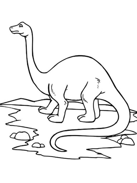 Brontosaurio En El Agua Para Colorear Imprimir E Dibujar Coloringonly Com