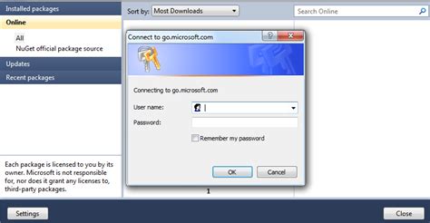 nuget package source is prompting for credentials itecnote