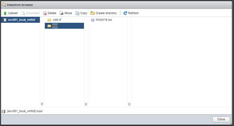 how to upload an iso image to a vmware datastore for use with vmware