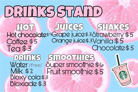 Drinks Stand Decal Drink Stand Cafe Sign Bloxburg Decals Codes