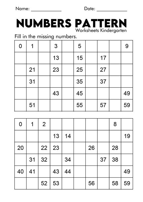 missing number math worksheet