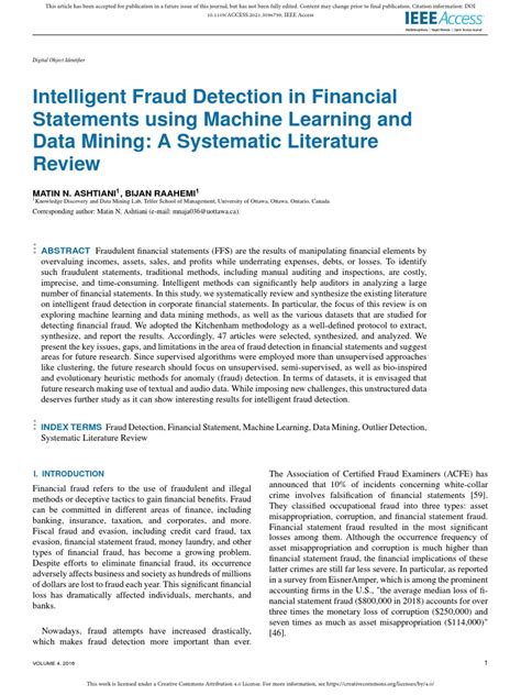 intelligent fraud detection in financial statements using machine