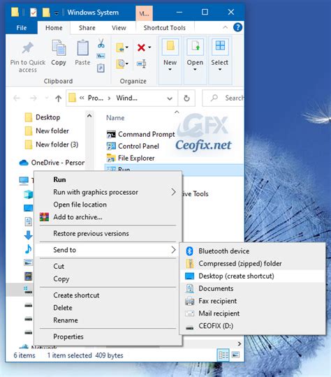 How To Create Run Shortcut On Desktop In Windows 10
