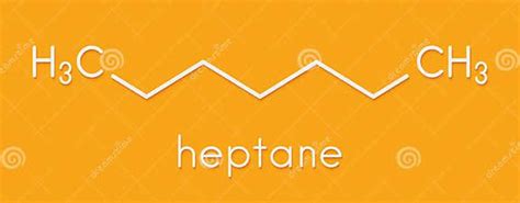 Heptane N Heptane Alkane Molecule Skeletal Formula Stock Illustration