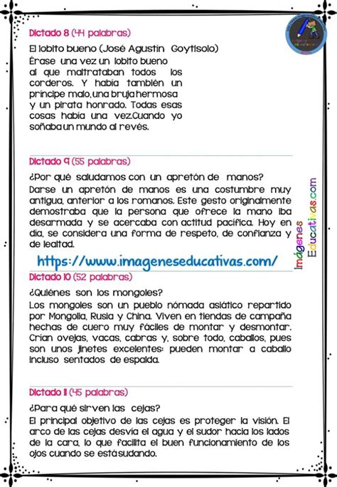 30 Dictados Para Primaria 1º 2º Y 3º Ciclo Imagenes Educativas