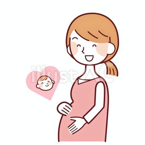 赤ちゃんと笑顔の妊婦さんイラスト No 22846934｜無料イラスト・フリー素材なら「イラストac」
