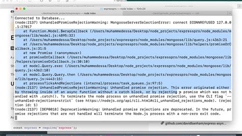 62 node js developer error handler async errors youtube