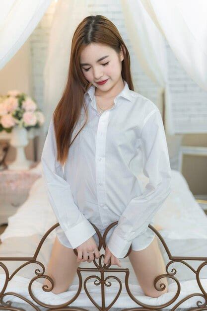 Premium Photo Portrait Of Beautiful Asian Woman Wear White Shirt In