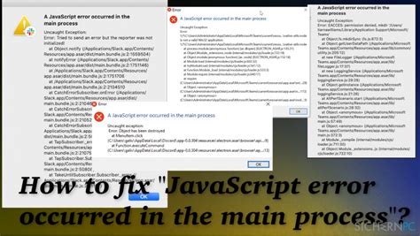 wie behebt man den fehler javascript error occurred in the main process