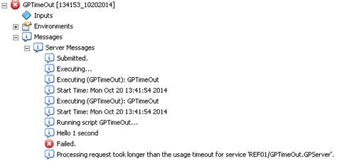 arcgis server gp service from python script tool time