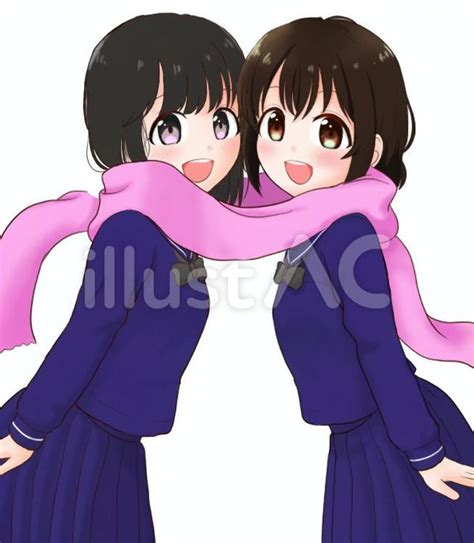仲良しの女の子イラスト No 22644878｜無料イラスト・フリー素材なら「イラストac」