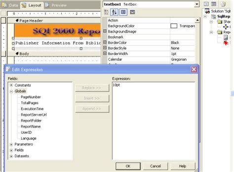 sql server 2000 reporting services creating a report from scratch
