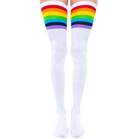 Over The Rainbow Knee Socks 12 Liked On Polyvore Featuring Intimates