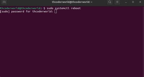 how to reboot linux system with command thecoderworld
