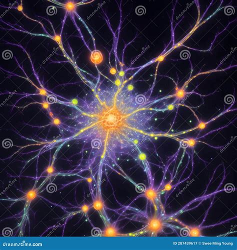 A Cluster Of Neuron Floats And Branches Out With Axons And Dendrites Of