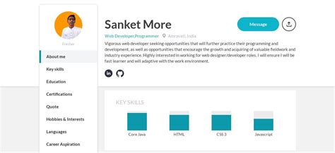 sanket more online resume craftmycv