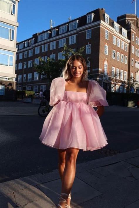 Strapless Tea Length Blush Pink Prom Dresses Layered Tulle Hoco Dress
