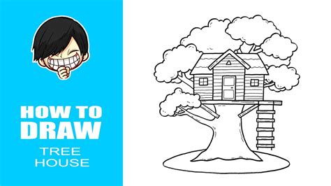 How To Draw Tree House Youtube