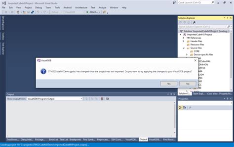 using stm32cubemx startup code generator with visualgdb visualgdb
