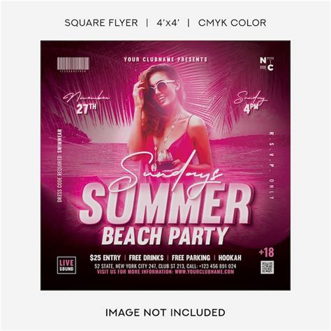 Premium Psd Summer Beach Party Flyer