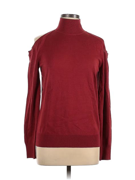 Cable And Gauge Solid Colored Orange Long Sleeve Top Size L 55 Off
