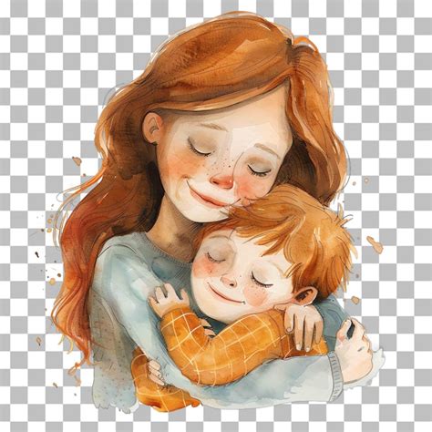 Premium Psd Mom Hugging Her Son Mothers Day