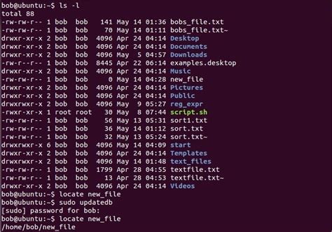 search for files using locate linux